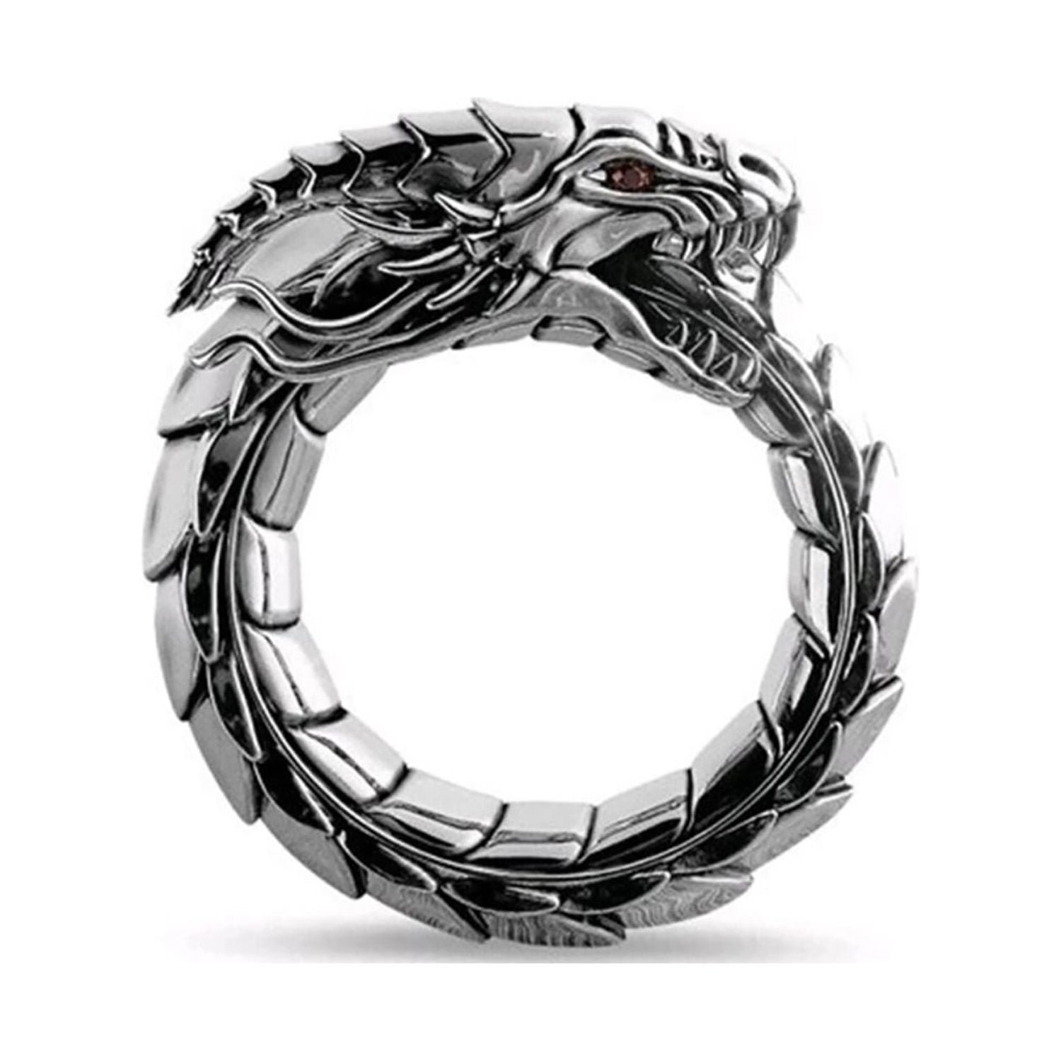 Dragon Ring for Men or Women Stainless Steel Gothic Biker Punk Ginger ...