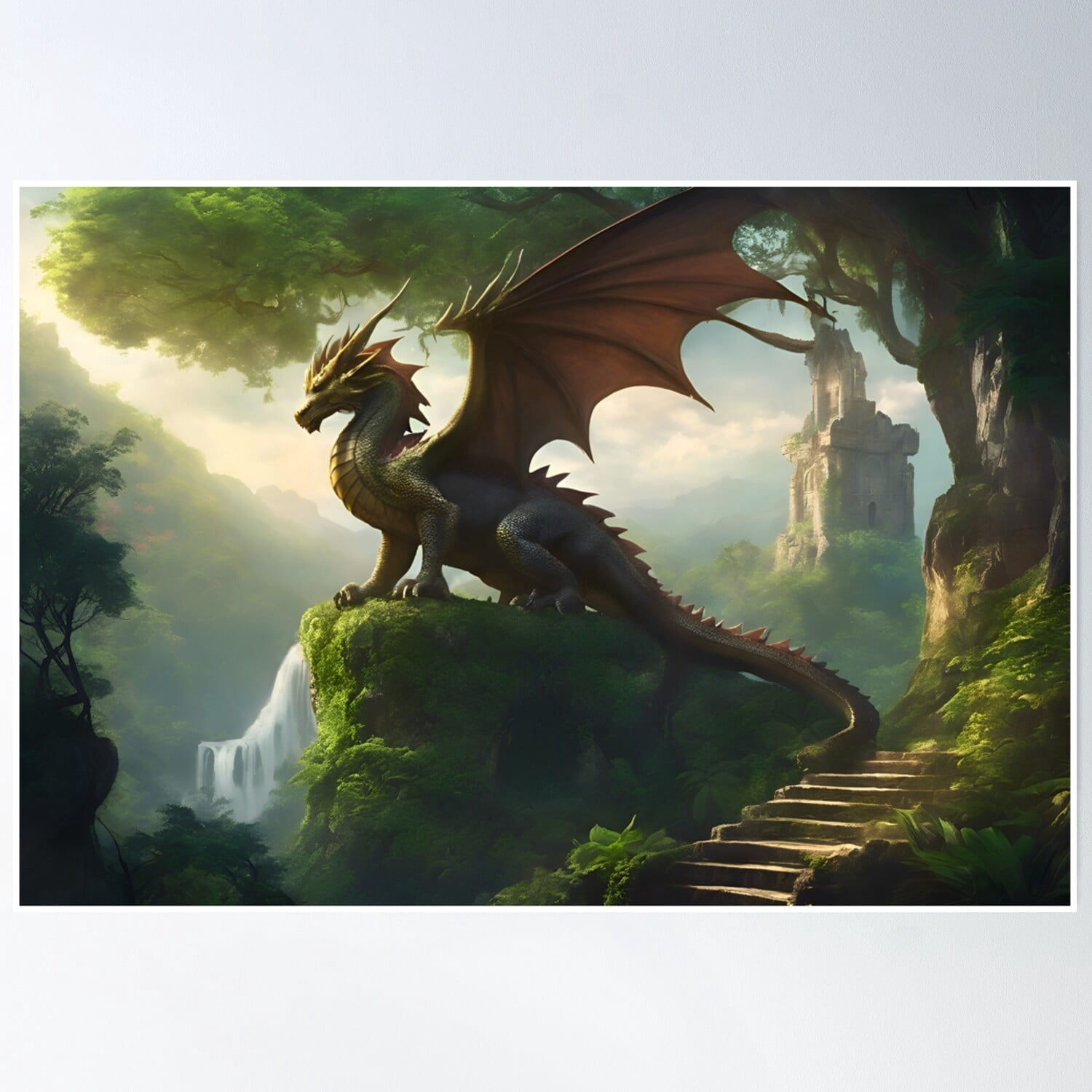 Dragon'S Dominion Poster Wall Art, Modern Wall Decor, 8x12 UNFRAMED ...