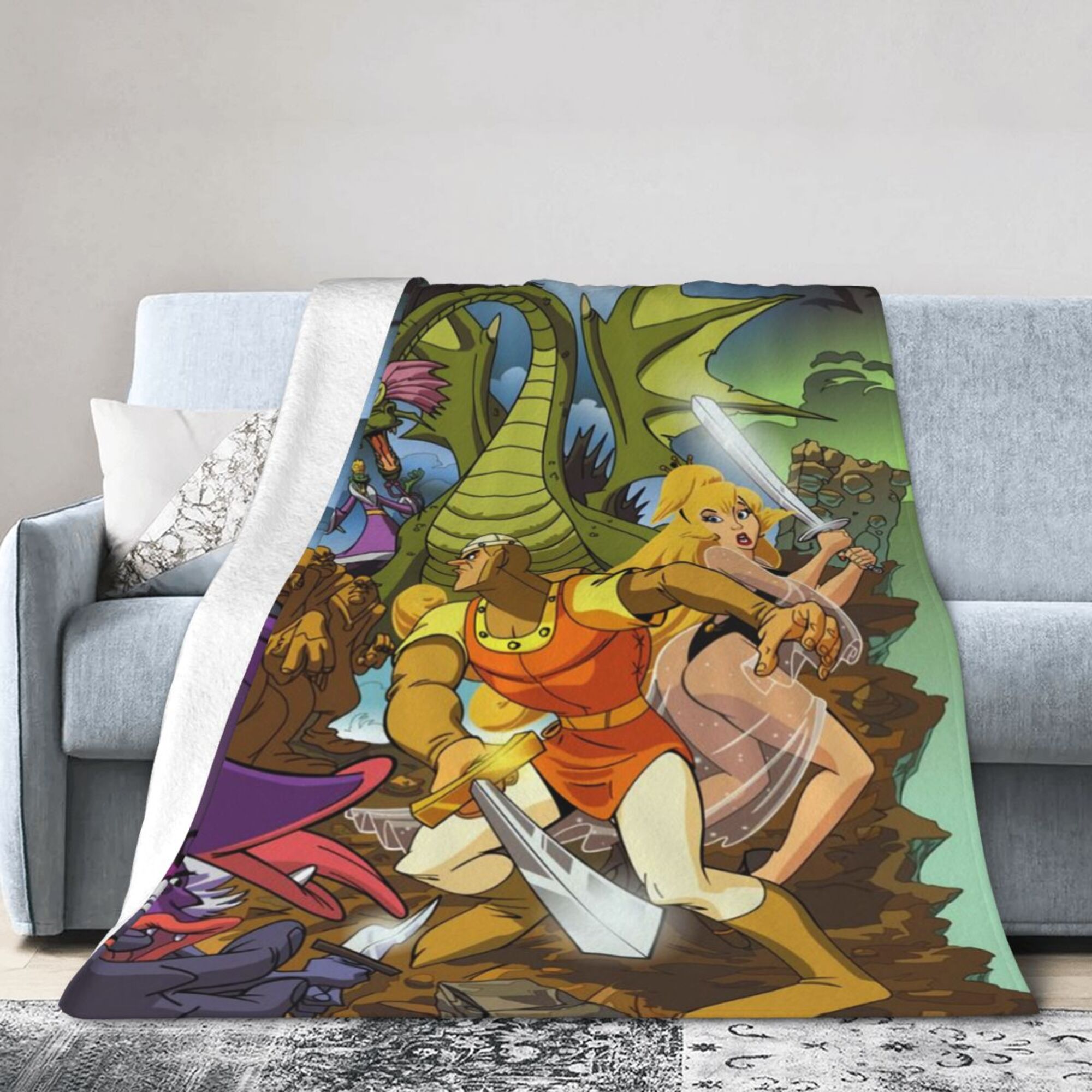 Dragon'S Lair Throw Blankets Plush Travel Blankets Bedroom Living Room ...