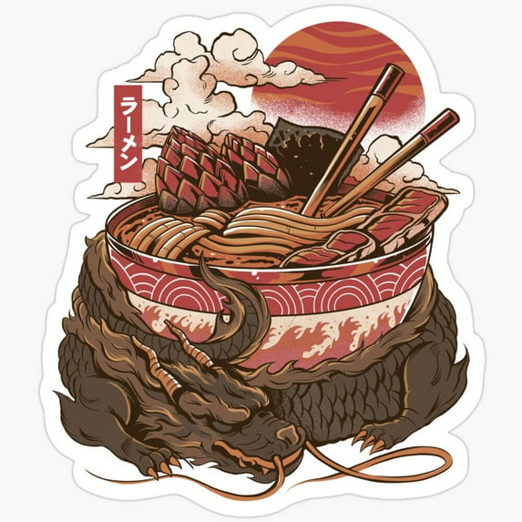 Dragon'S Ramen Cream Sticker Phone Decal Water Bottle Stickers Car ...