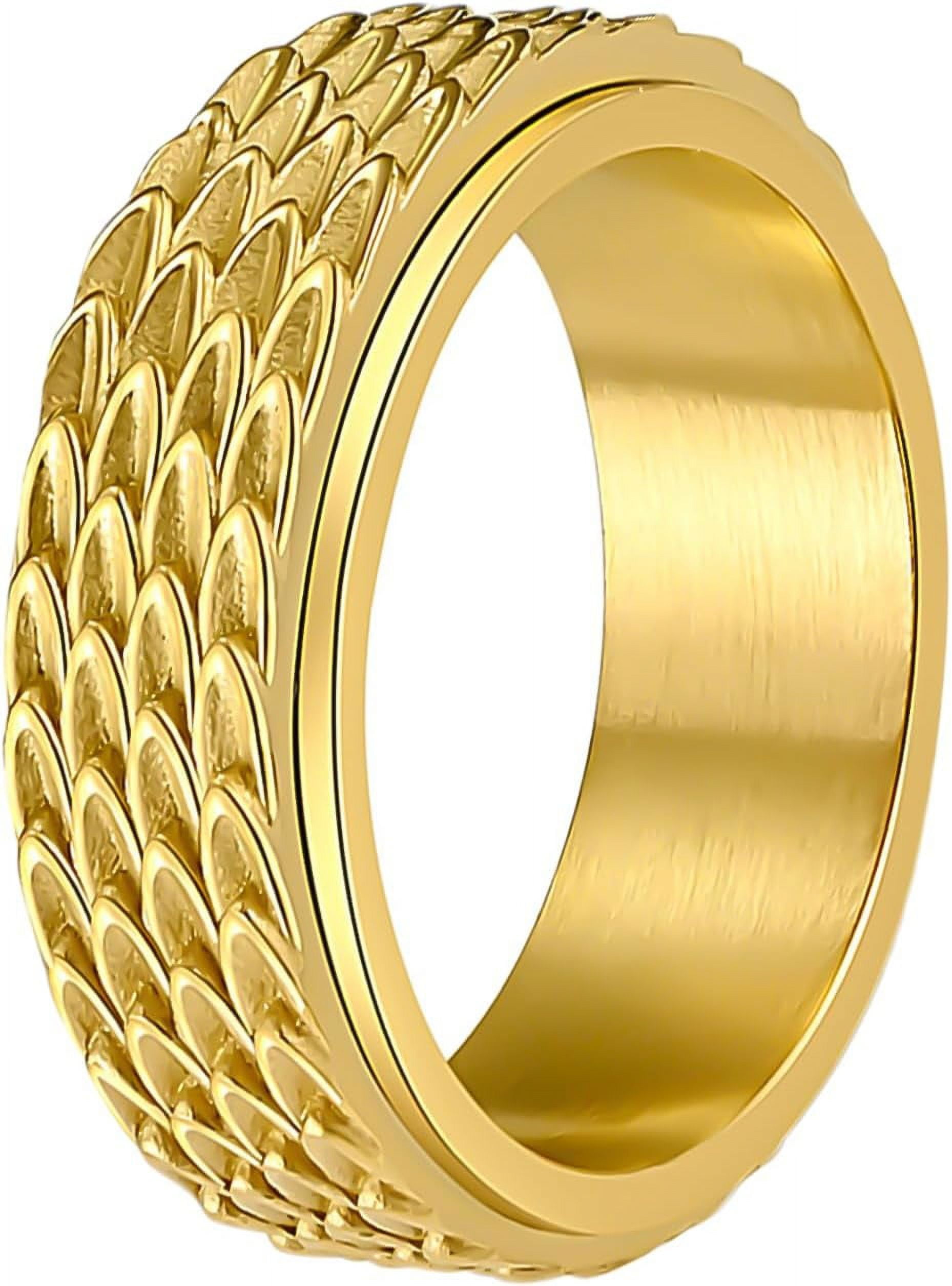Dragon Scale Anxiety Ring for Men Cool Stainless Steel Snake Dragon ...