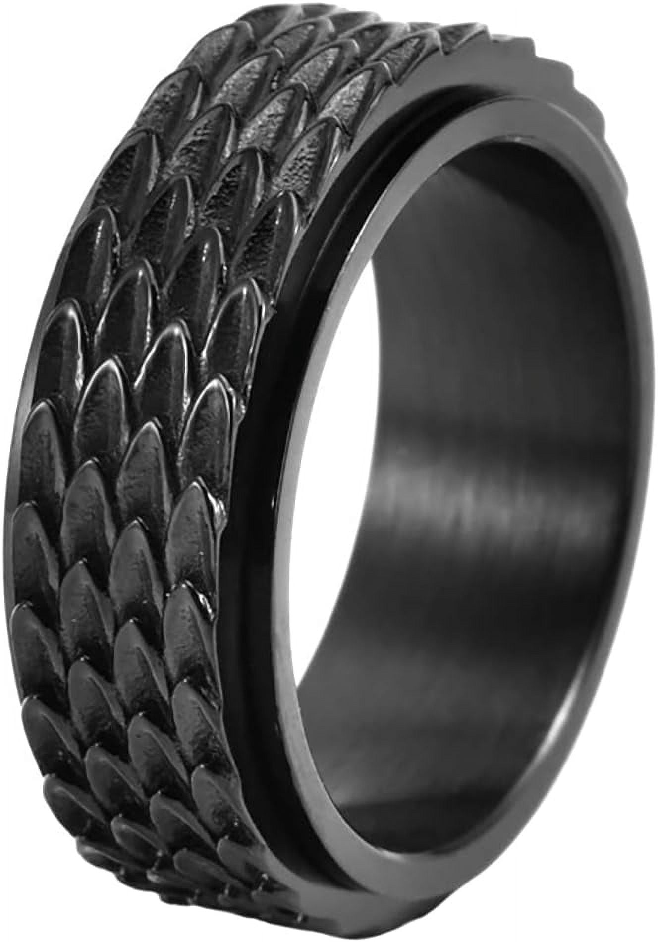 Dragon Scale Anxiety Ring for Men Cool Stainless Steel Snake Dragon ...
