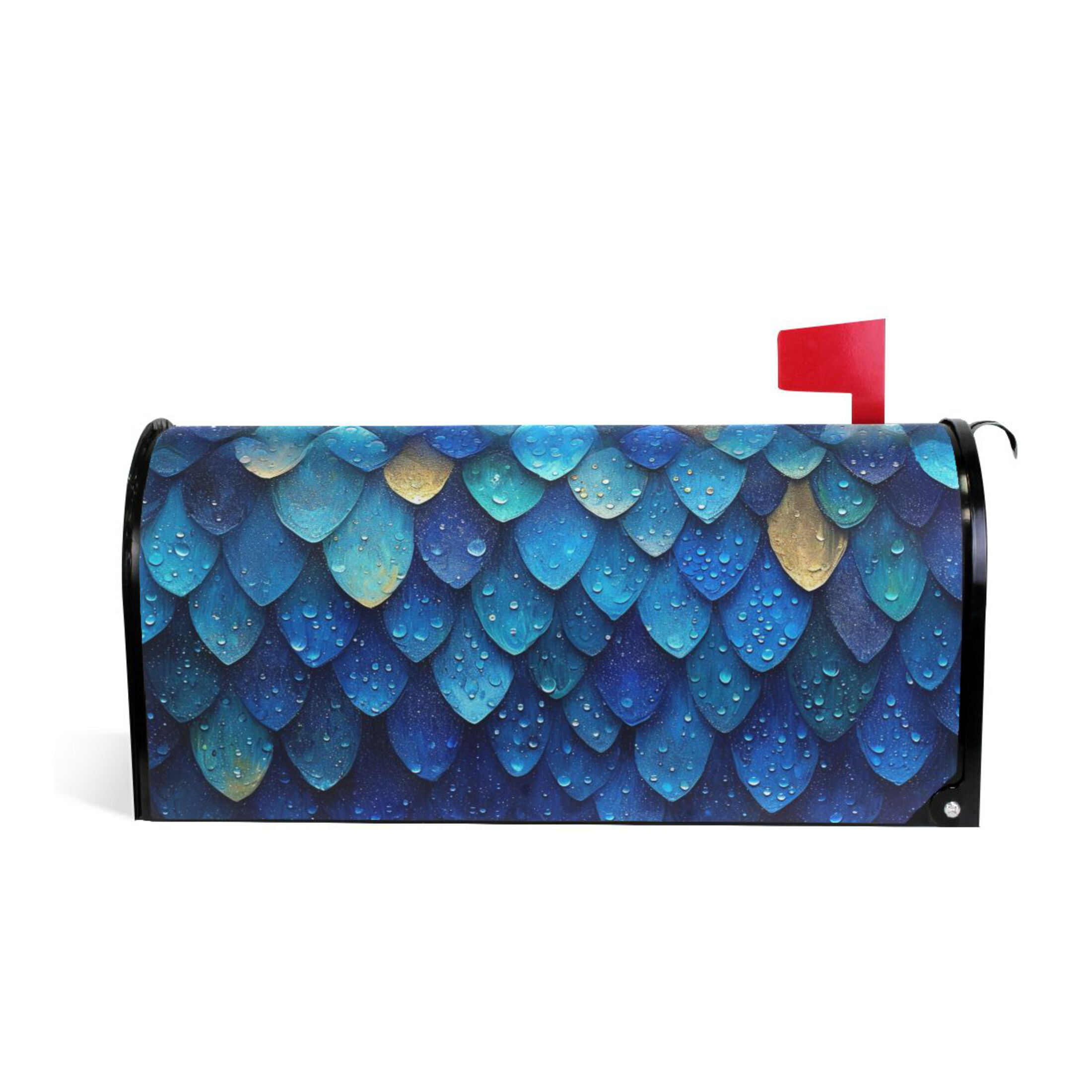 Dragon Scales Raindrops Mailbox Covers Magnetic Post Box Cover Wraps ...