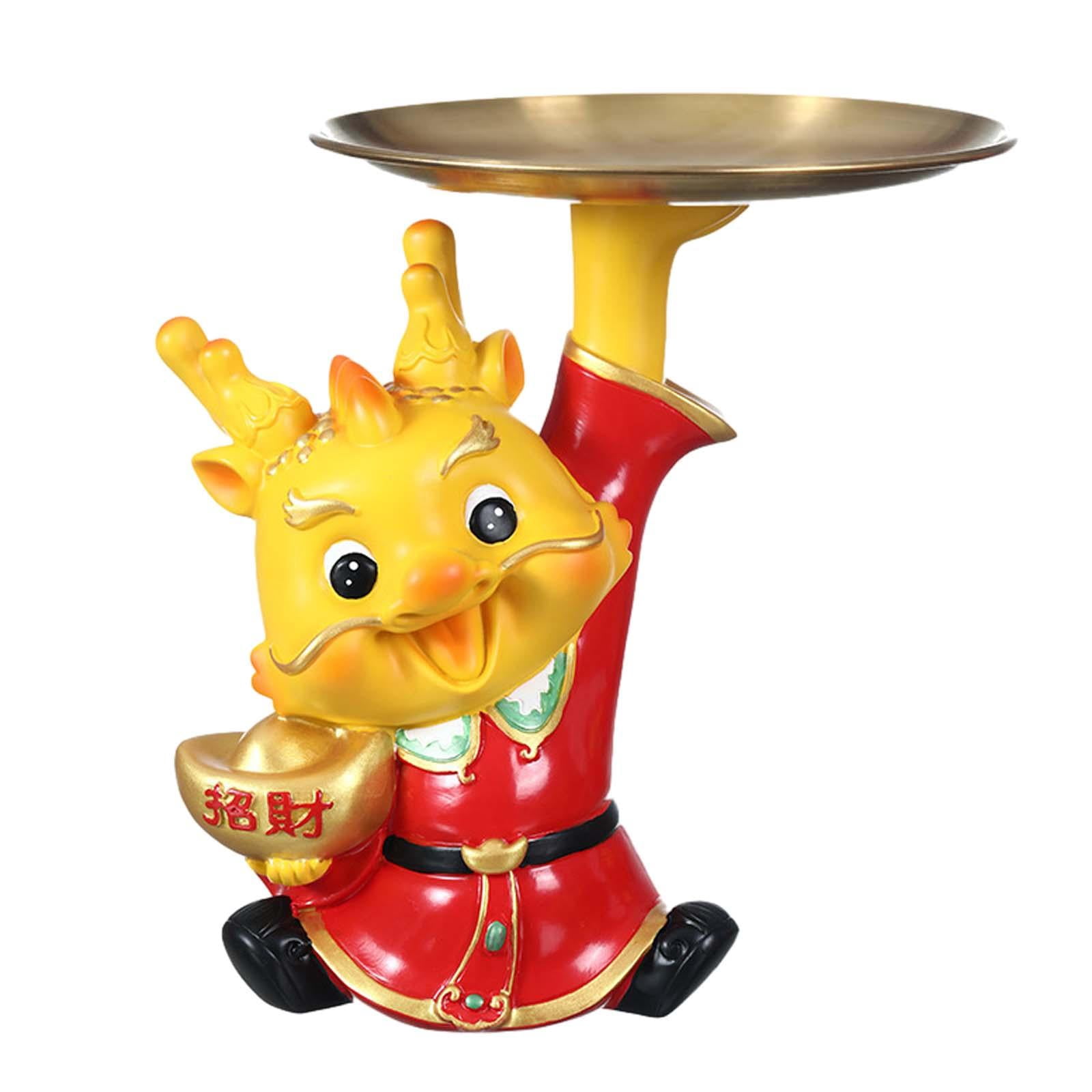 Dragon Sculpture Storage Tray Chinese New Year Dragon Figurine Tray ...