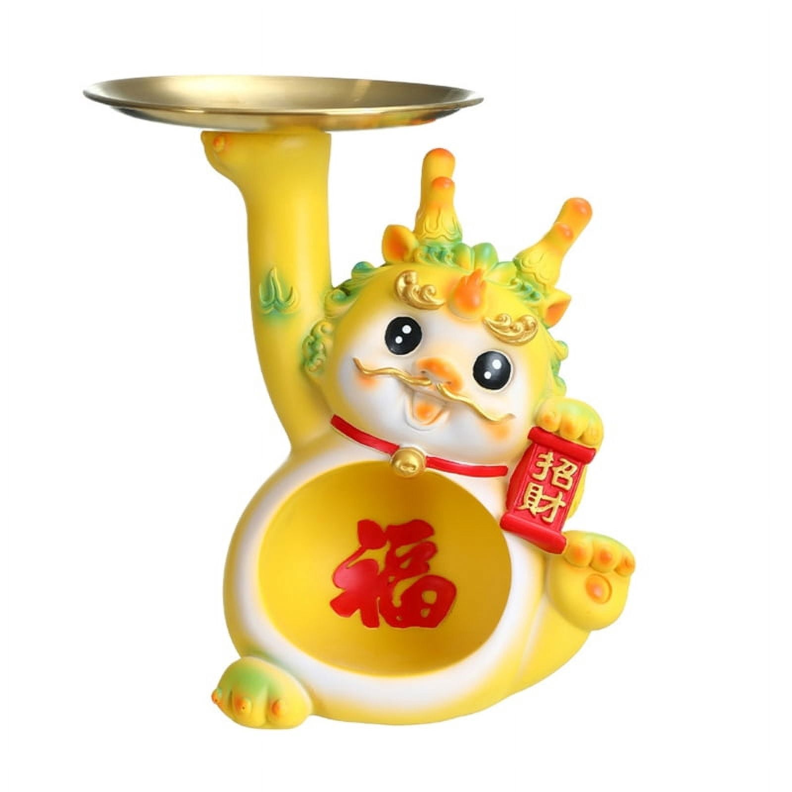 Dragon Sculpture with Storage Tray Desk Sundries Container Tabletop ...