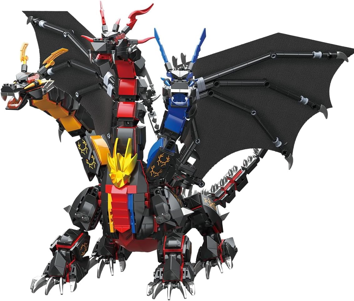 Dragon Series Dark Three Headed Dragon King Building Blocks Set ...