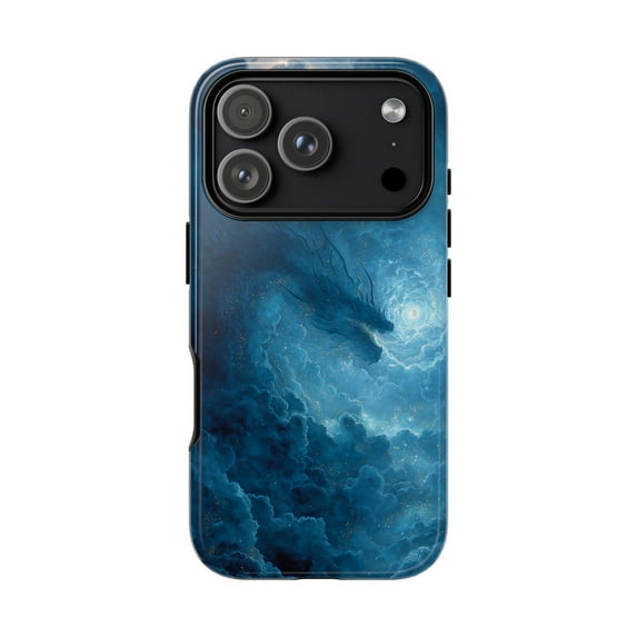 Dragon Serpent Blue Cosmic Clouds Mythic Celestial Scene Phone Case ...