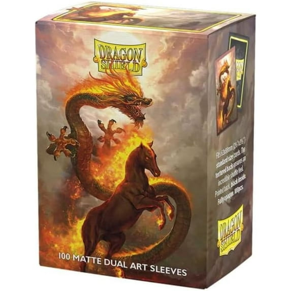 Dragon Shield | Matte Dual Art Sleeves | Fire Horse | 100 CT - Smooth ...