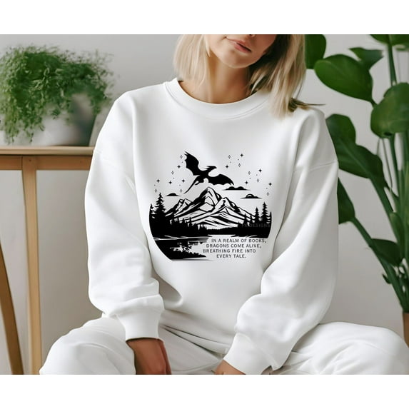 Dragon Shirt, Fantasy Dragon Bookish Vintage Shirt, Fantasy Book Lover ...