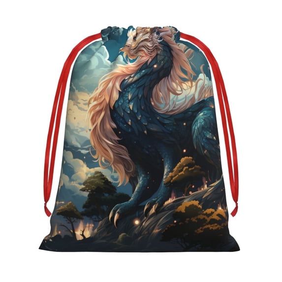 Dragon Sky Cool Art Drawstring Gift Bag Soft Pouch Reusable Favor Bags ...