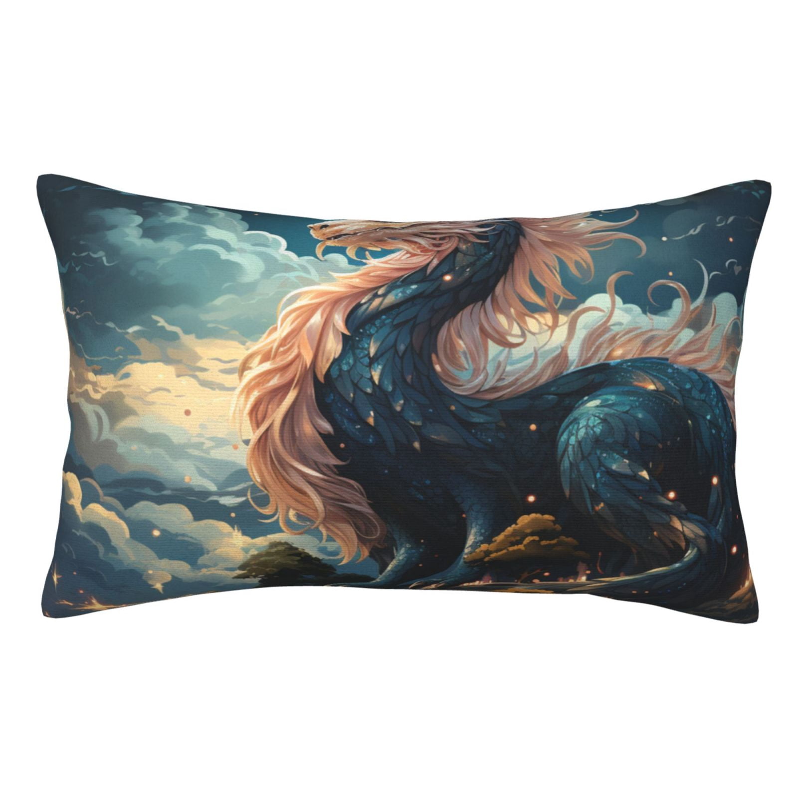 Dragon Sky Cool Art Pillowcase 16x24 Rectangle Throw Pillow Case Cover ...