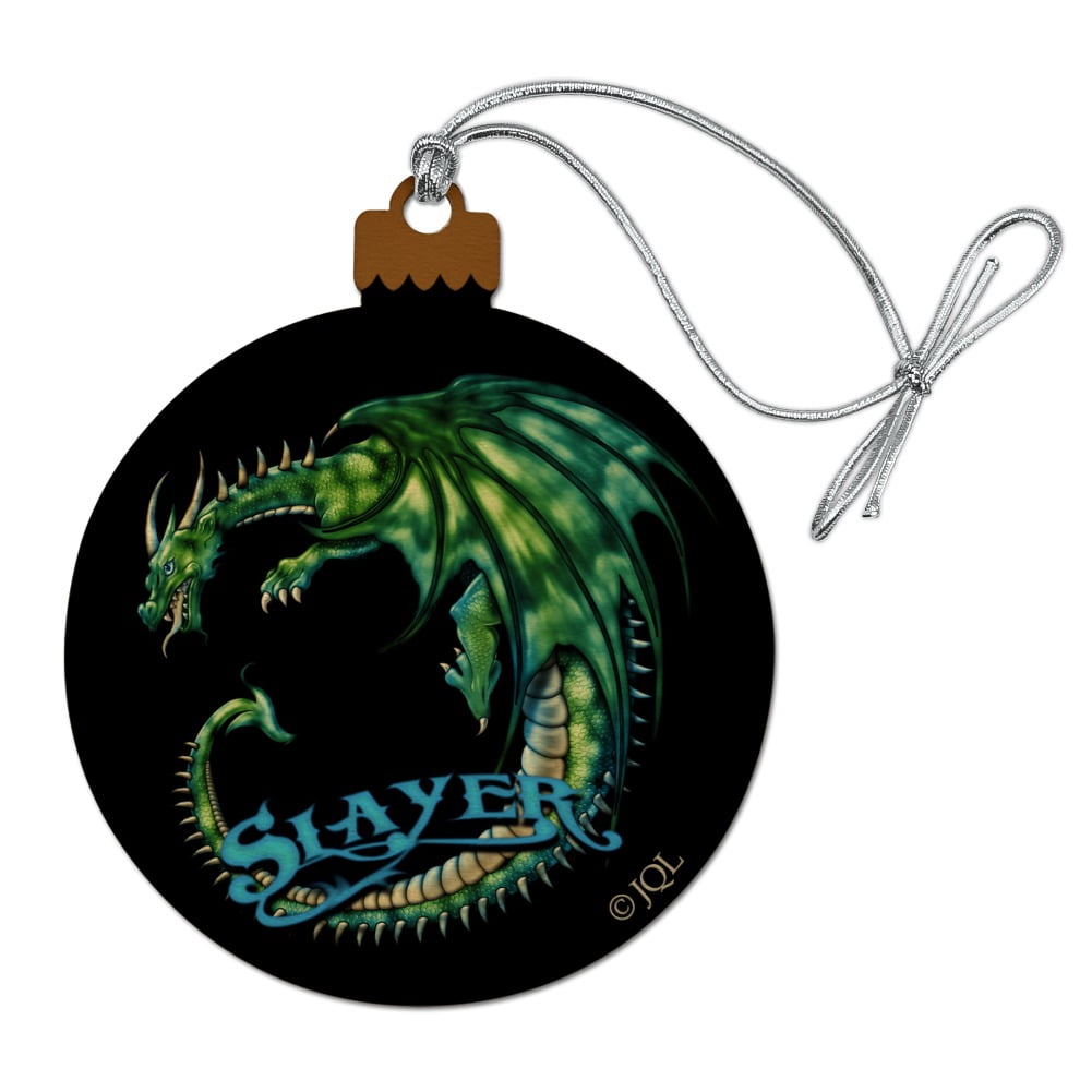 Dragon Slayer Fantasy Gaming Wood Christmas Tree Holiday Ornament ...