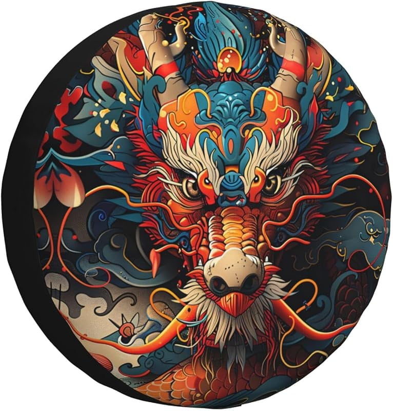 Dragon Spare Tire Cover Weatherproof Universal Wheel Protectors Wheel ...