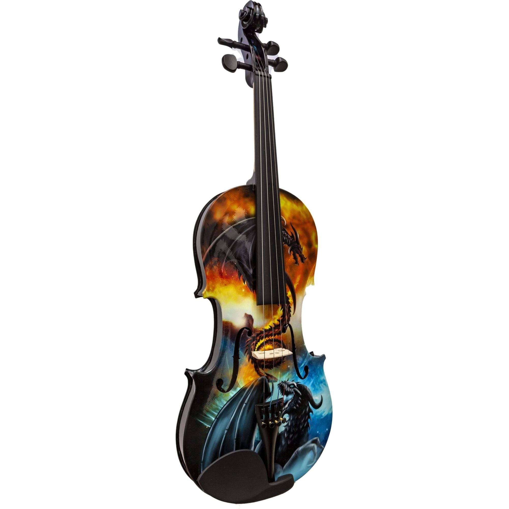 Dragon Spirit Violin Outfit w Matching Carbon Fiber Bow Case Crystal ...