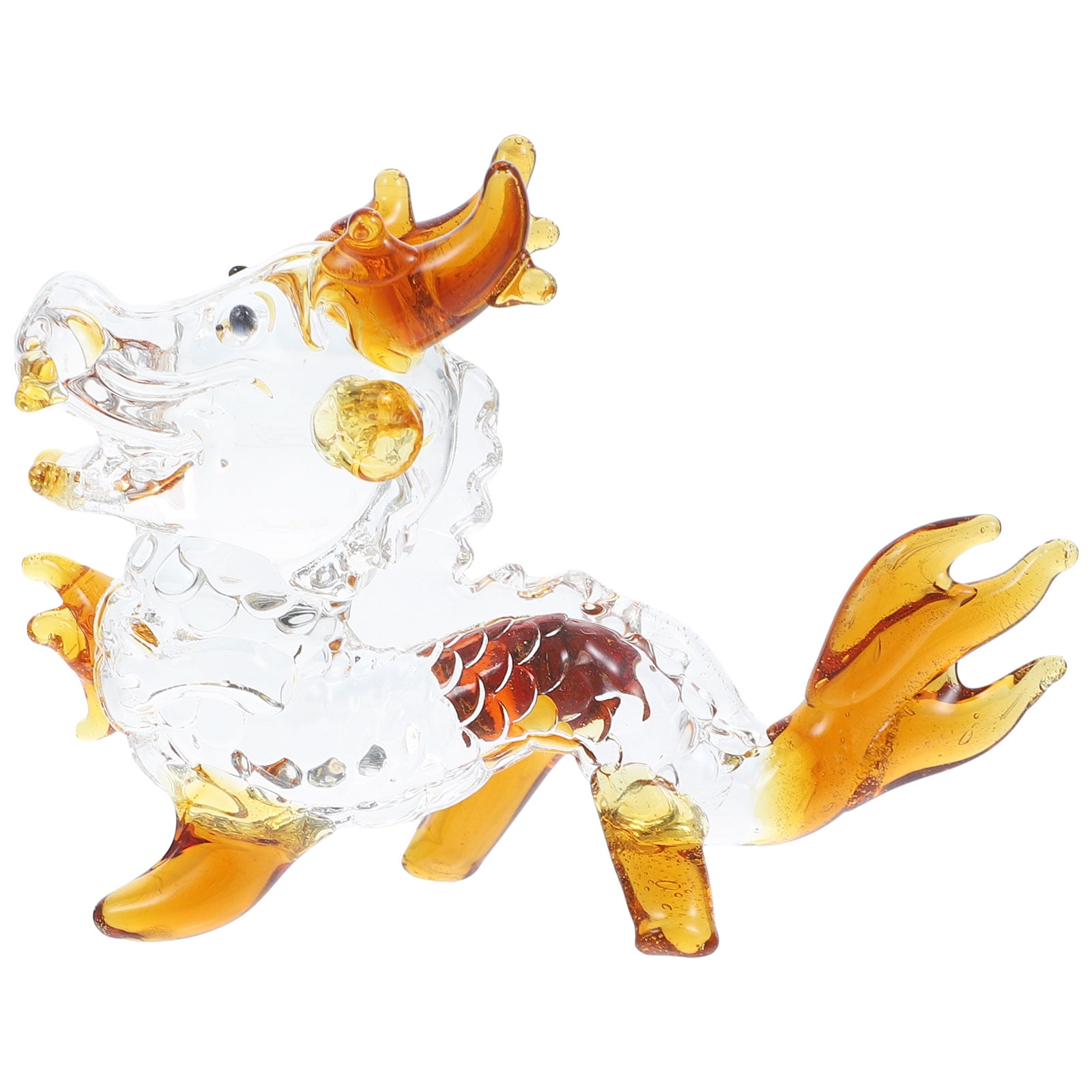 Crystal Dragon Figurine for Decor Small Size Light Brown Color Elegant ...