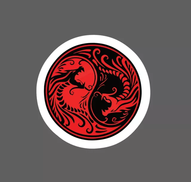 Dragon Sticker Yin Yang Fire Waterproof Sticker Phone Decal Water ...
