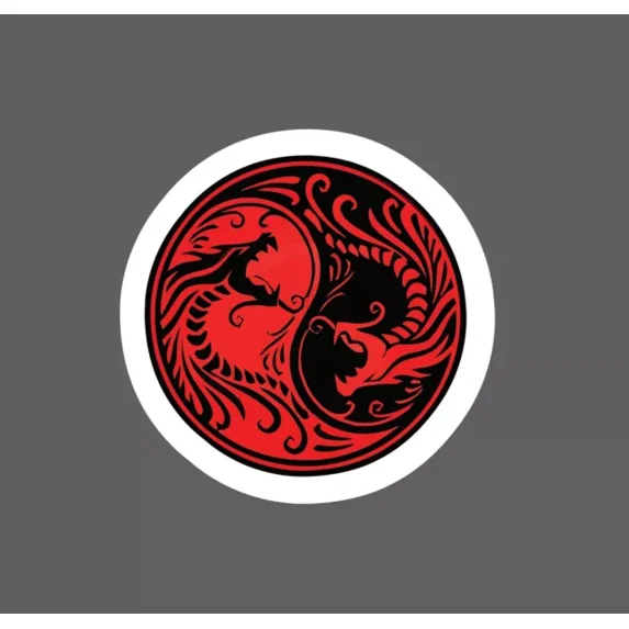 Dragon Sticker Yin Yang Fire Waterproof Sticker Phone Decal Water ...