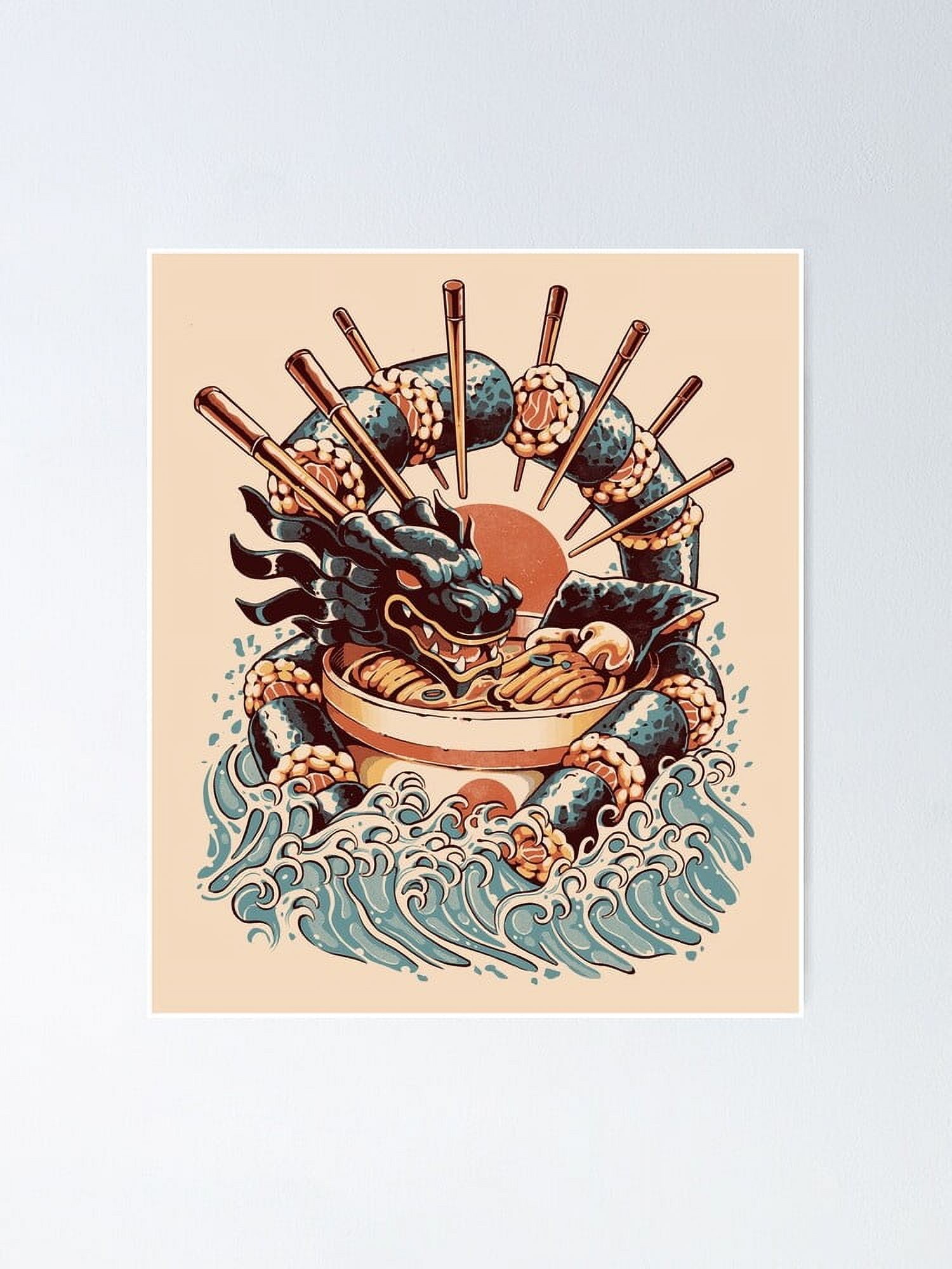 Dragon Sushi Ramen Fashion Art Decor Frame - Walmart.com