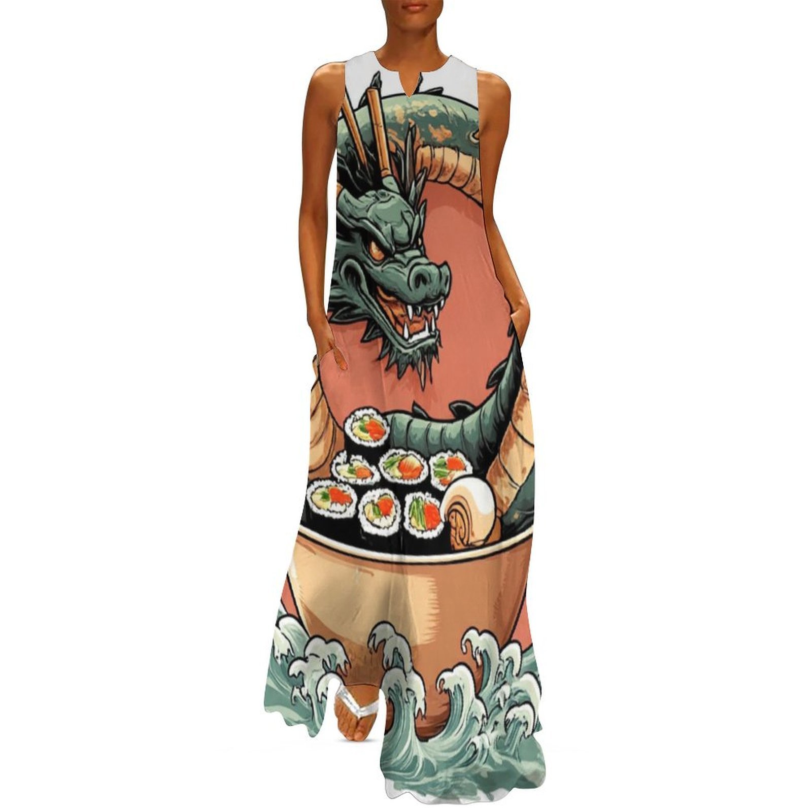 Dragon Sushi Ramen Long Dress dress women summer dress for women woman ...