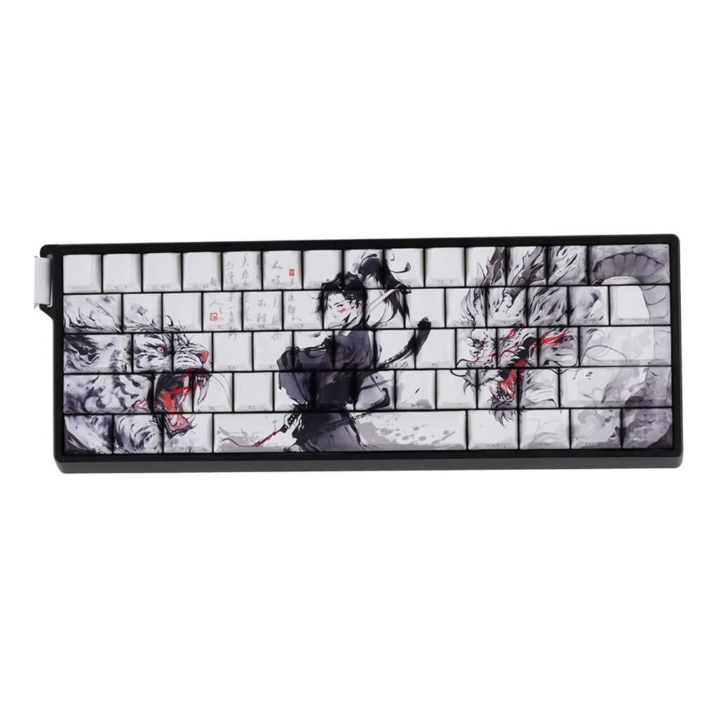 Dragon Theme Side Printed Keycaps PBT for 60% 68% Mechanical Keyboards ...