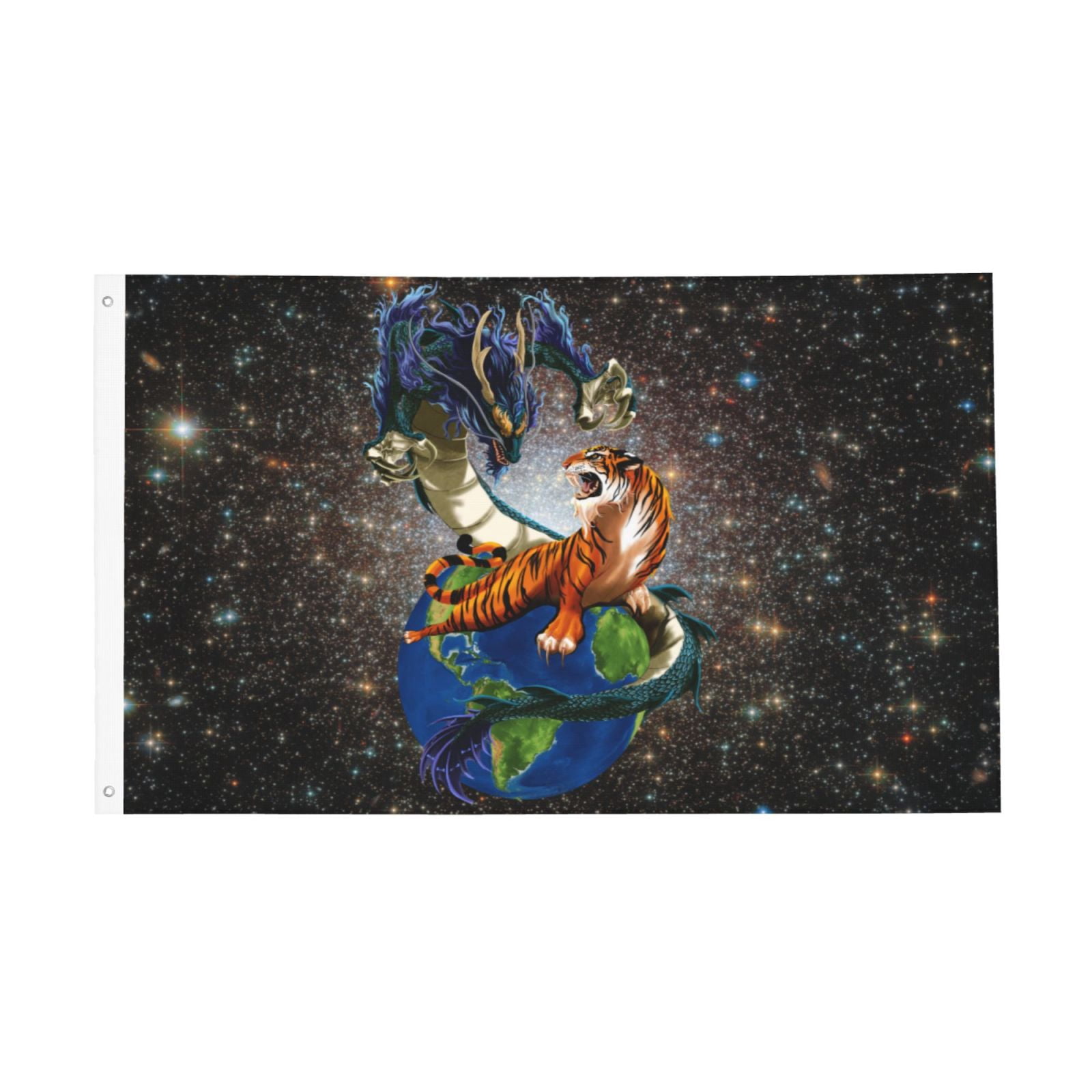 Dragon Tiger Fight Pattern Flag 3x5 Ft Outdoor Indoor With Grommet ...