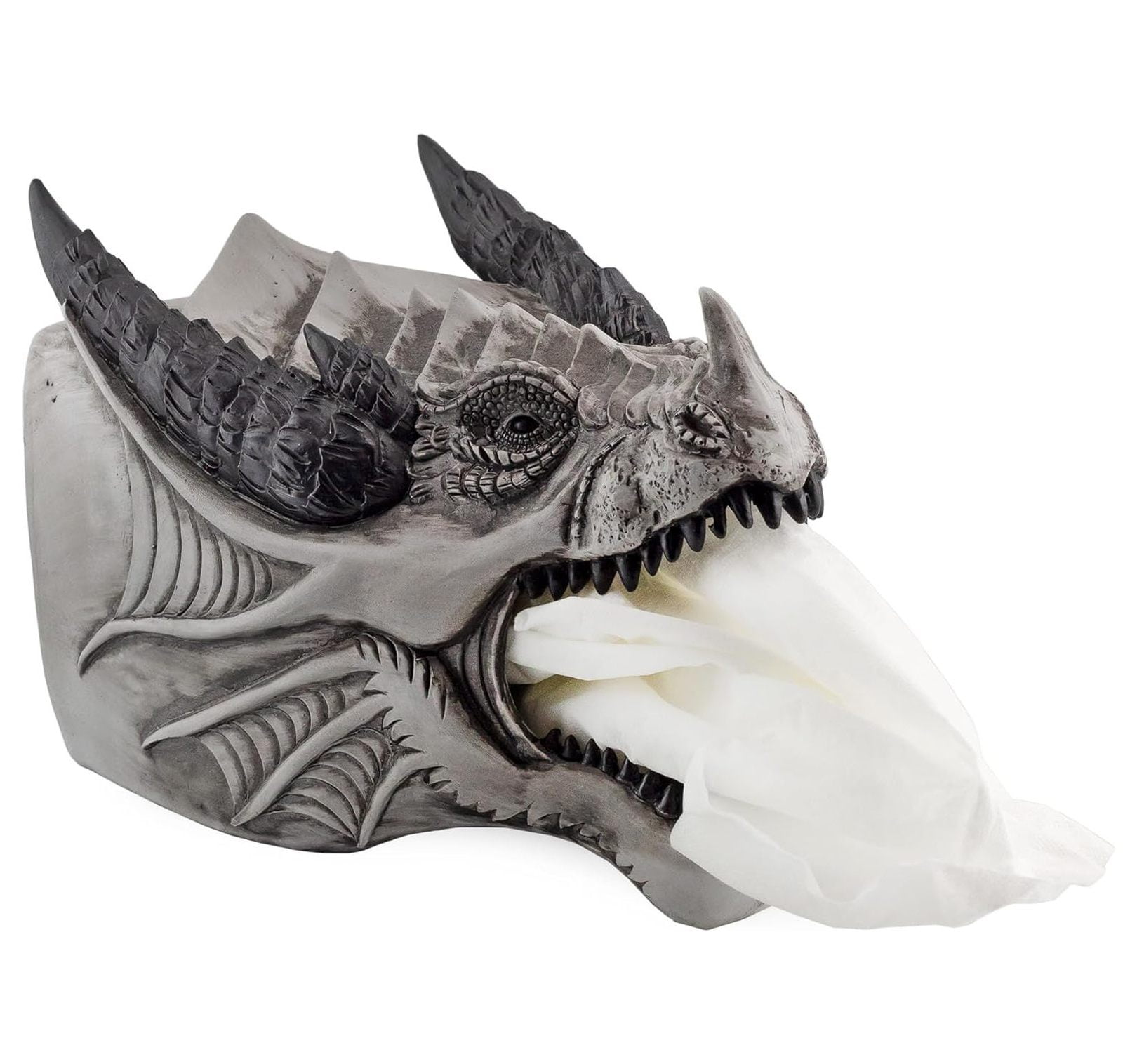 Dragon Tissue Box Cover, Flaming Dragon Resin Tissue Dispenser for Cube ...