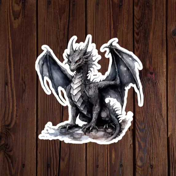 Dragon Tortured Poets Sticker Fantasy Dark Gothic Mystical Mythic ...
