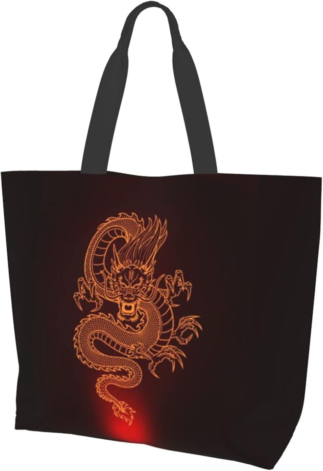 Dragon Tote Shoulder Bag Cool Grocery Bags Storage Handle Shopping Bag ...