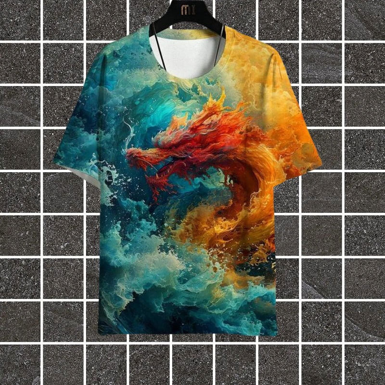 Dragon Totem Summer Street Trend Men's T-Shirt China Dragon 3d Printed ...