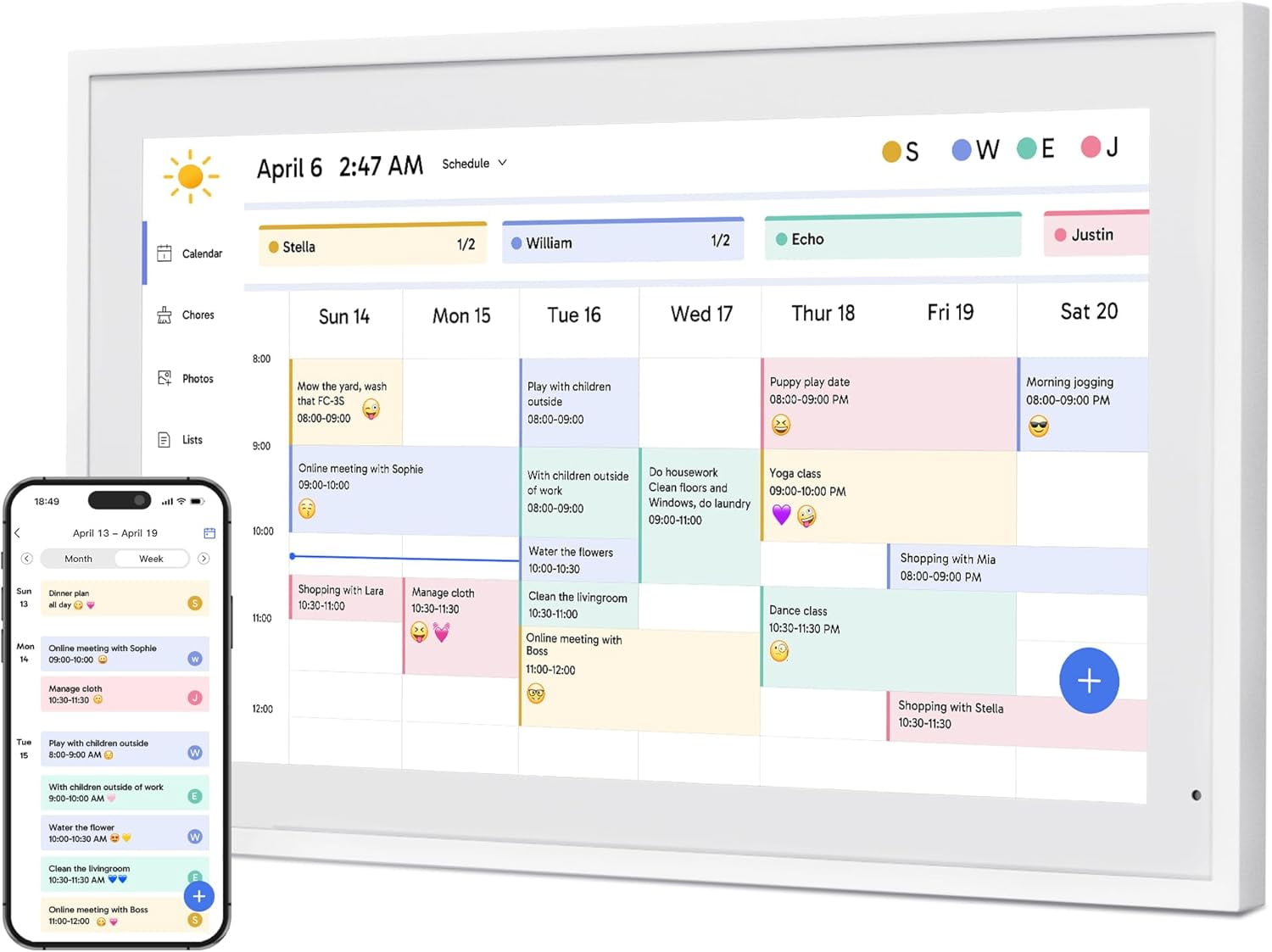 Dragon Touch Digital Calendar with Chore Chart - Full HD 1080P, 27 ...