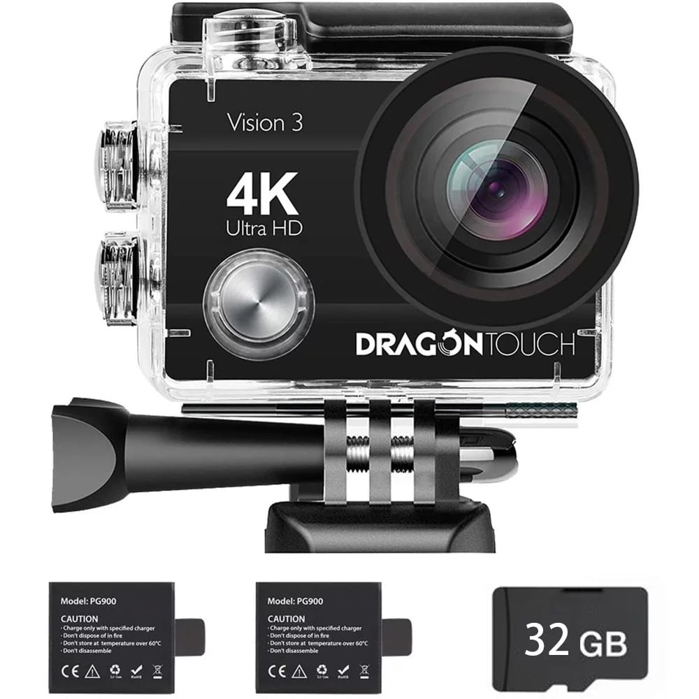 Dragon Touch Waterproof 4K Action Camera 20MP Vision 3 Underwater ...