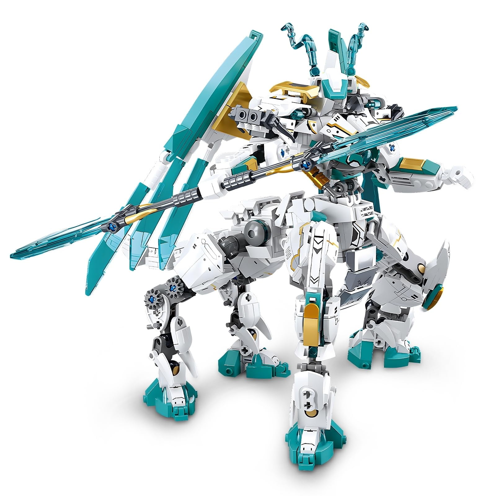 Dragon Transforming Mech Building Blocks Set, 2 in 1 Warrior City ...