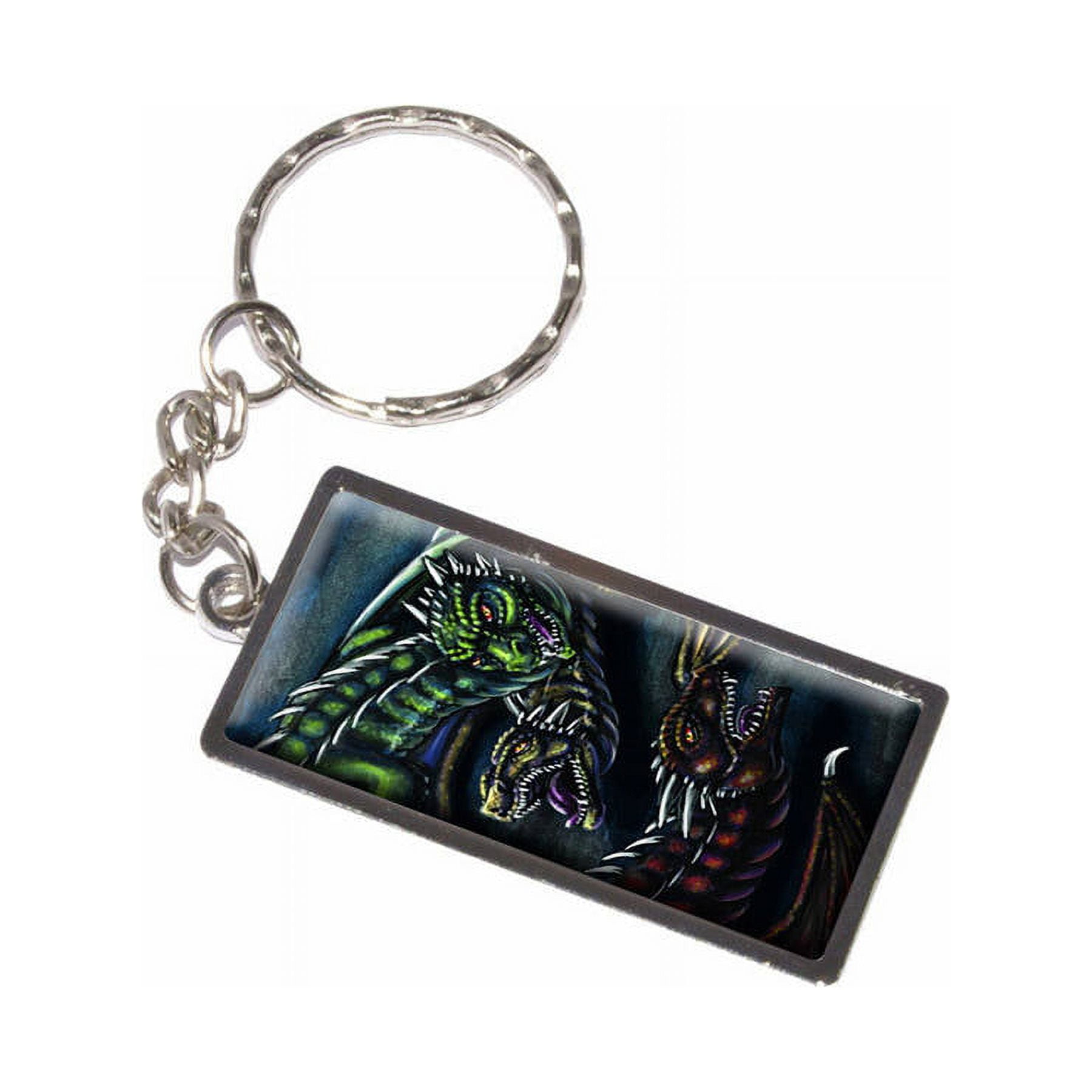 Dragon Trio Three Dragons Fantasy Red Yellow Green Keychain Key Chain ...