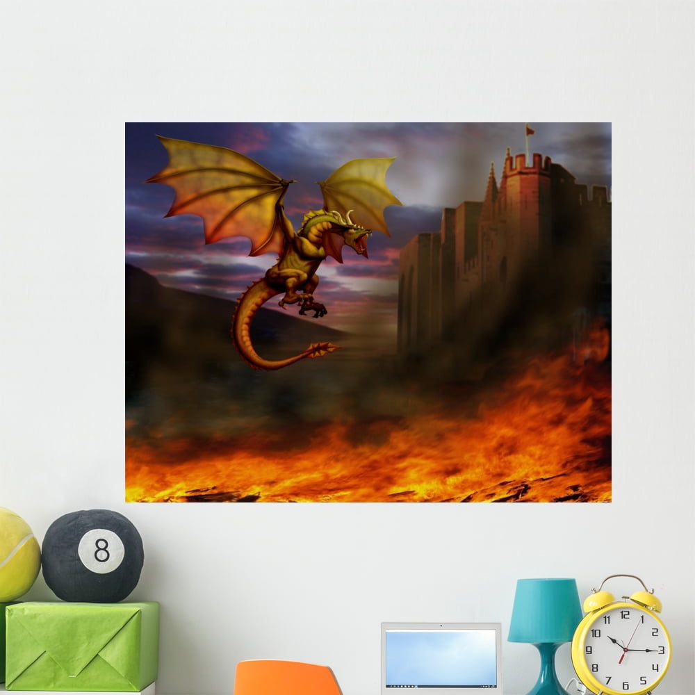Dragon Wall Mural by Wallmonkeys Peel and Stick Graphic (48 in W x 38 ...