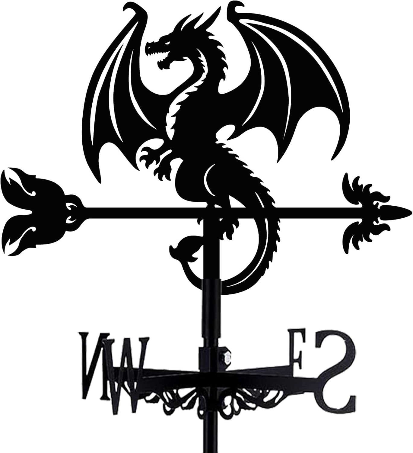 Dragon Weathervane Metal Wind Vane Arrow Weathercock Garden Decoration ...