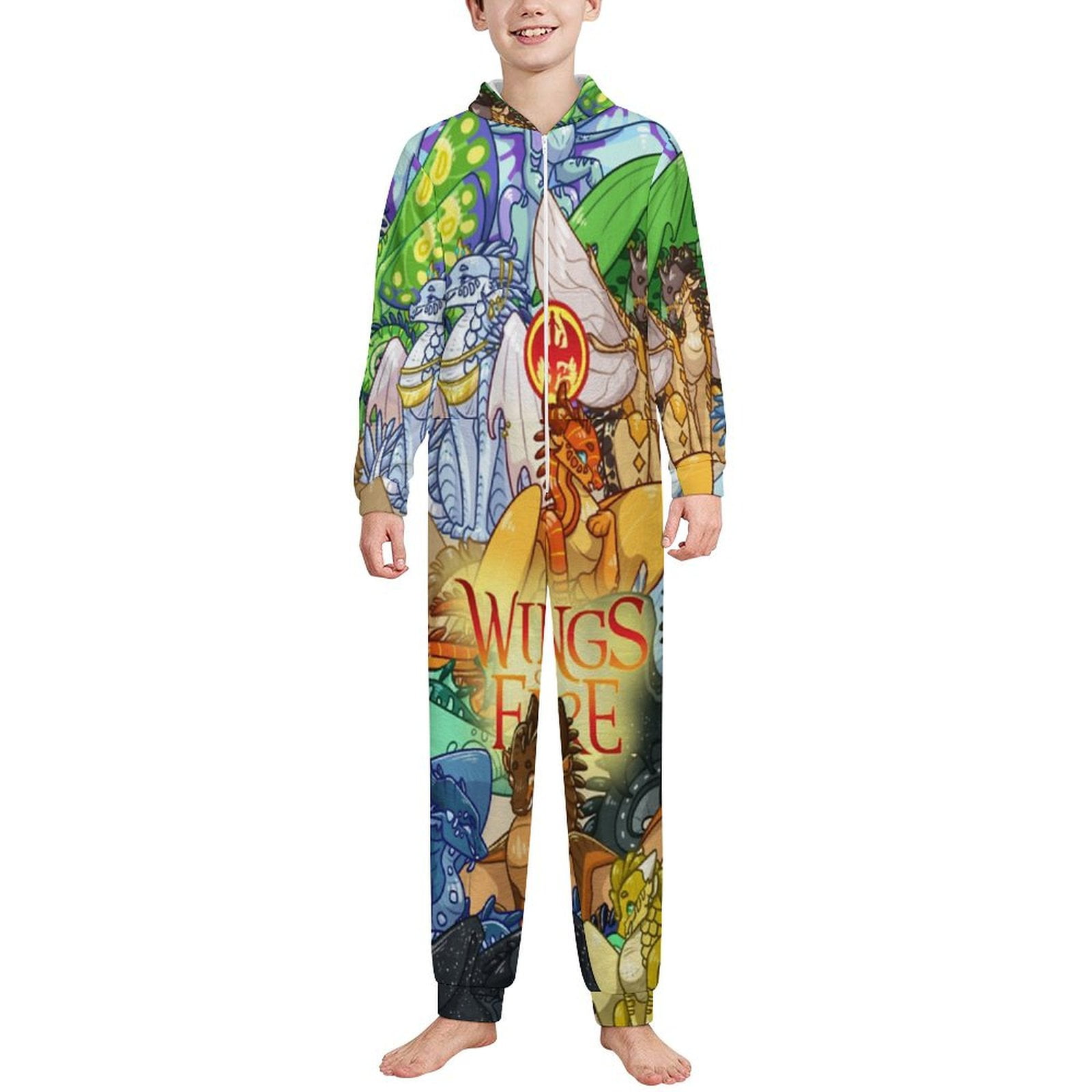 Dragon Wings Of Fire Hooded Union Suit Pajama Onesie Blanket Sleeper ...