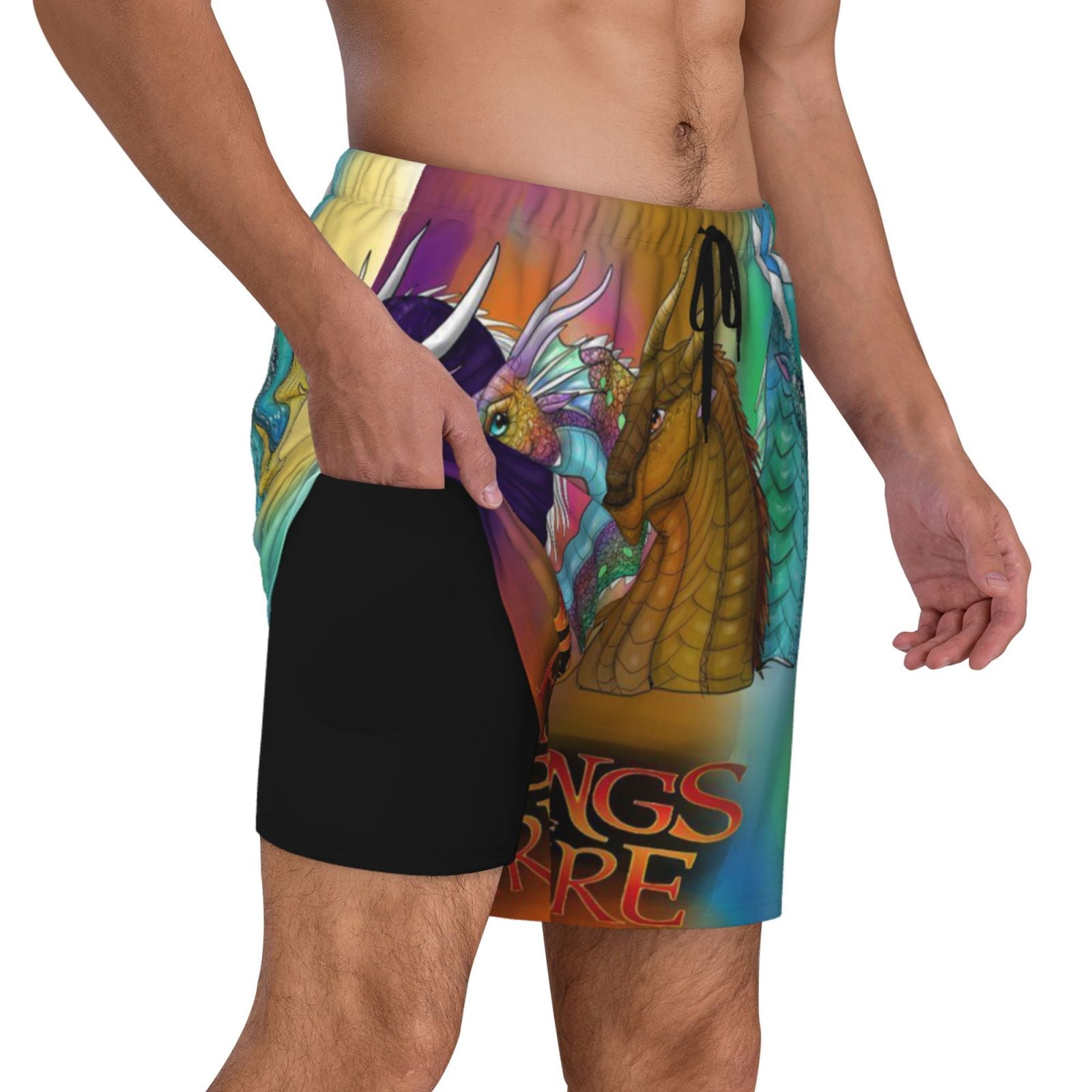 Dragon Wings Of Fire Mens Swim Trunks Compression Liner Beach Board ...