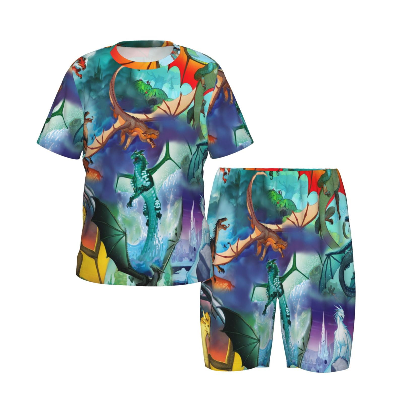Dragon Wings Of Fire Sleepwear Short sleeve Top and Shorts Pajama ...