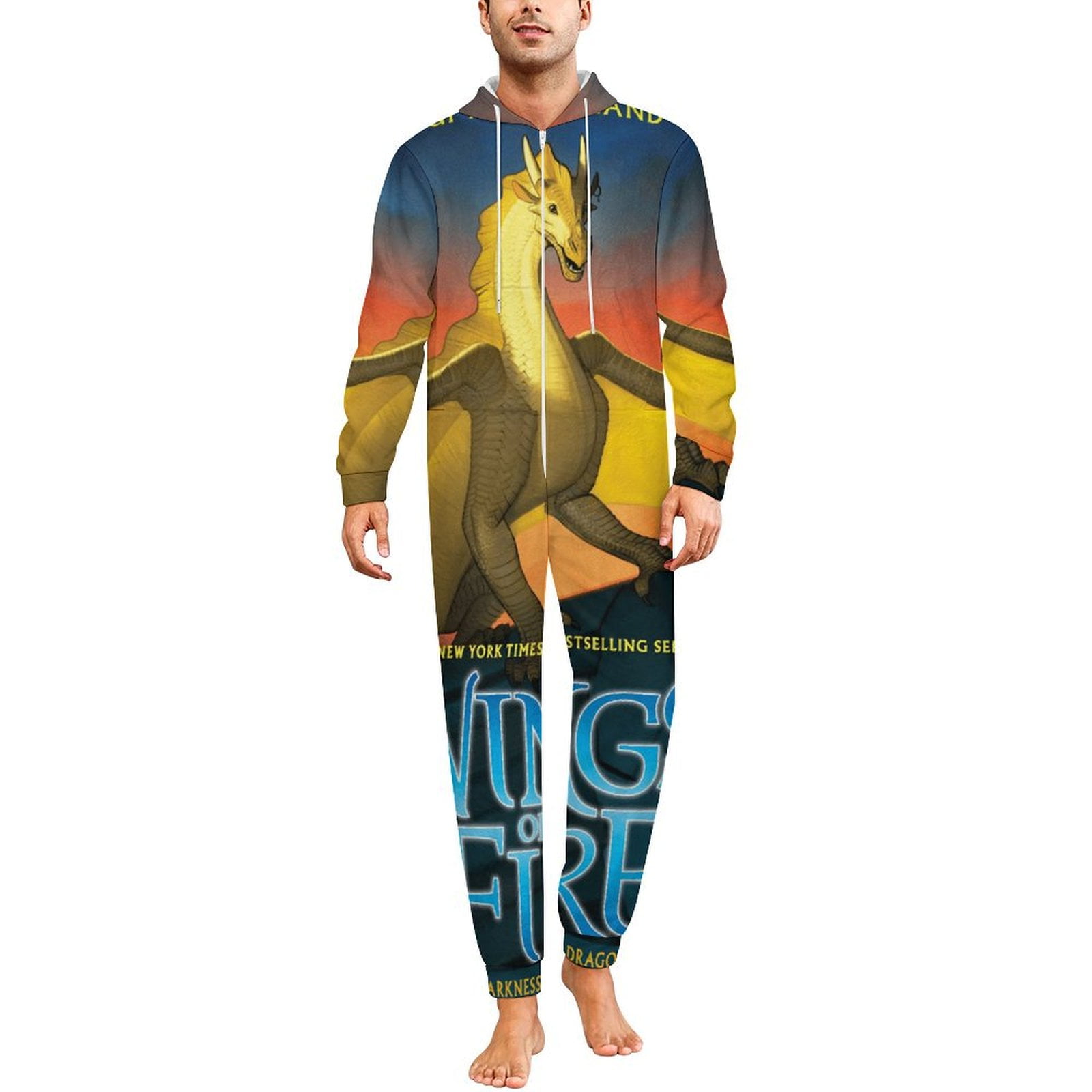 Dragon Wings Of Fire Women Men Pajamas Zipper Onesie Jumpsuit Hooded ...