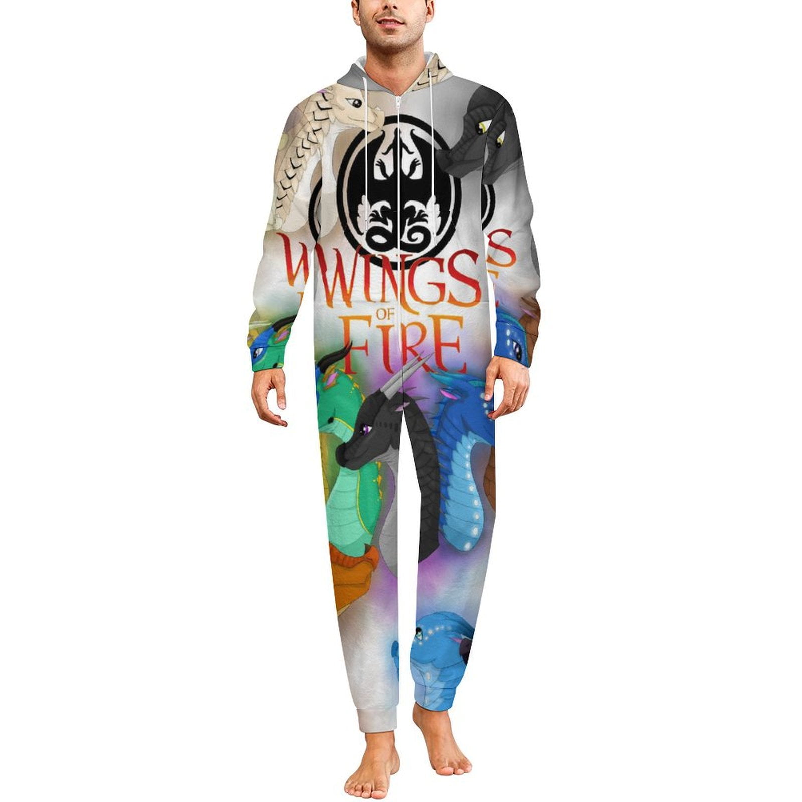 Dragon Wings Of Fire Women Men Pajamas Zipper Onesie Jumpsuit Hooded ...