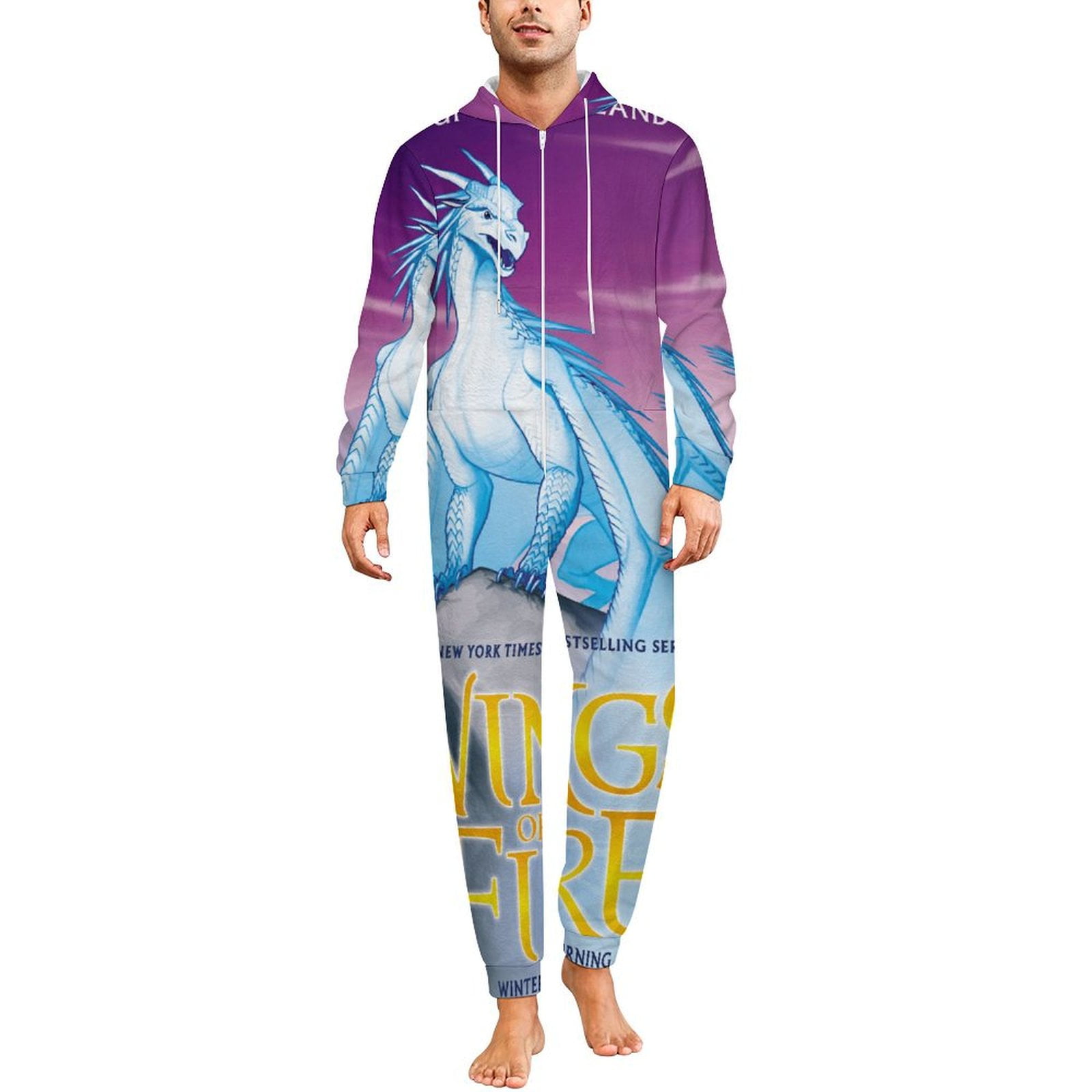 Dragon Wings Of Fire Women Men Pajamas Zipper Onesie Jumpsuit Hooded ...