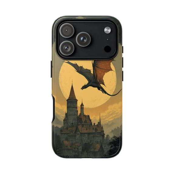 Dragon Wyvern Soaring Dark Castle Epic Fantasy Sky Phone Case 17 16 15 ...