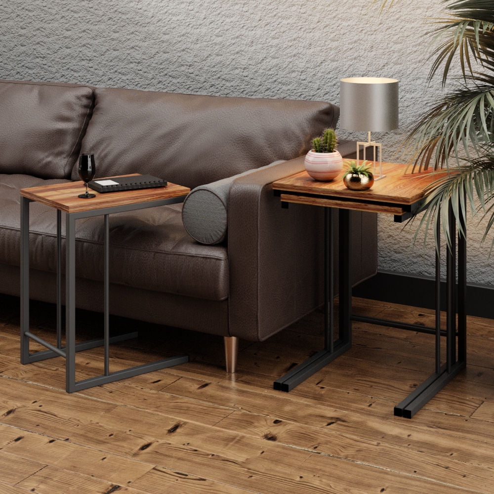 Dragon - Ziggy - Oak, Grey 3 Pieces Nesting Table - Walmart.com