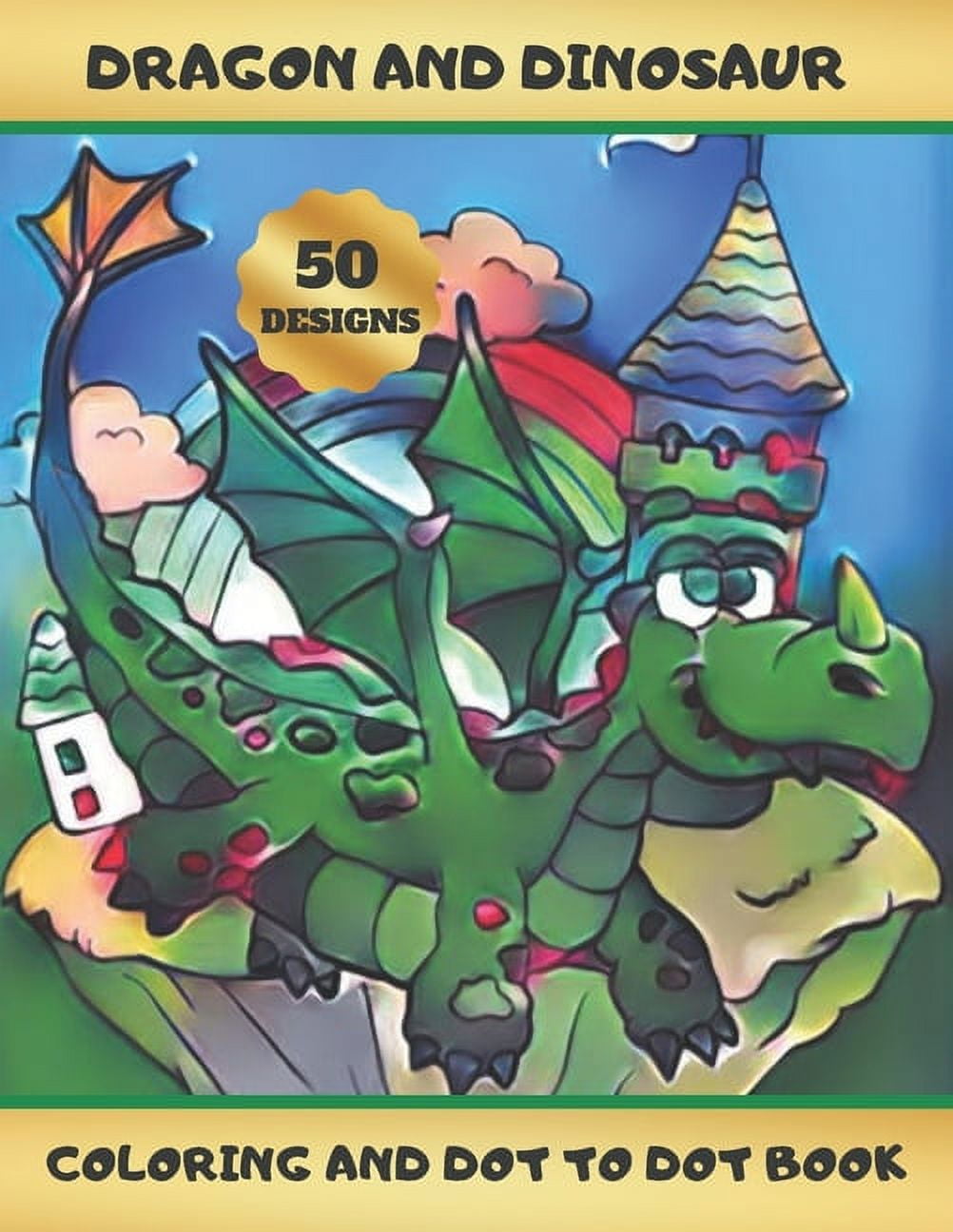 Dragon and Dinosaur : Coloring and Dot to Dot Book - Activity Book for ...