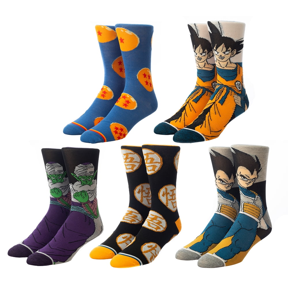 Dragon Ball Z Goku Anime-themed Casual Crew Socks 5-Pack for Men ...