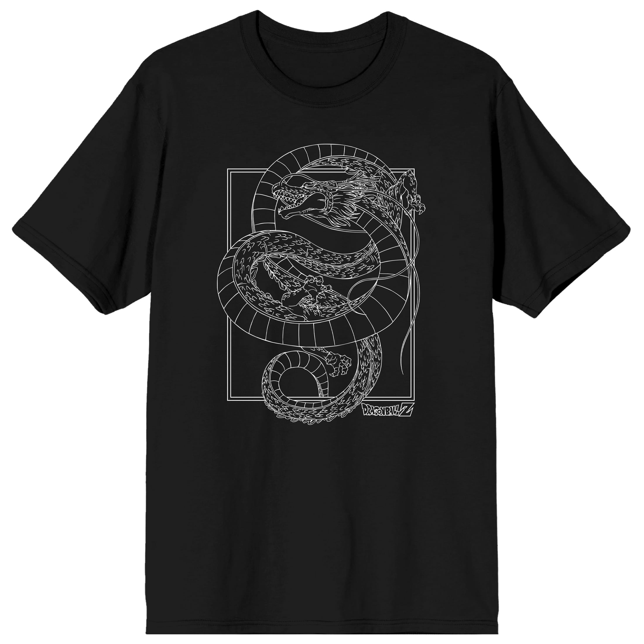 Dragon ball Z Shenron Outline Adult Black Crew Neck Short Sleeve T ...