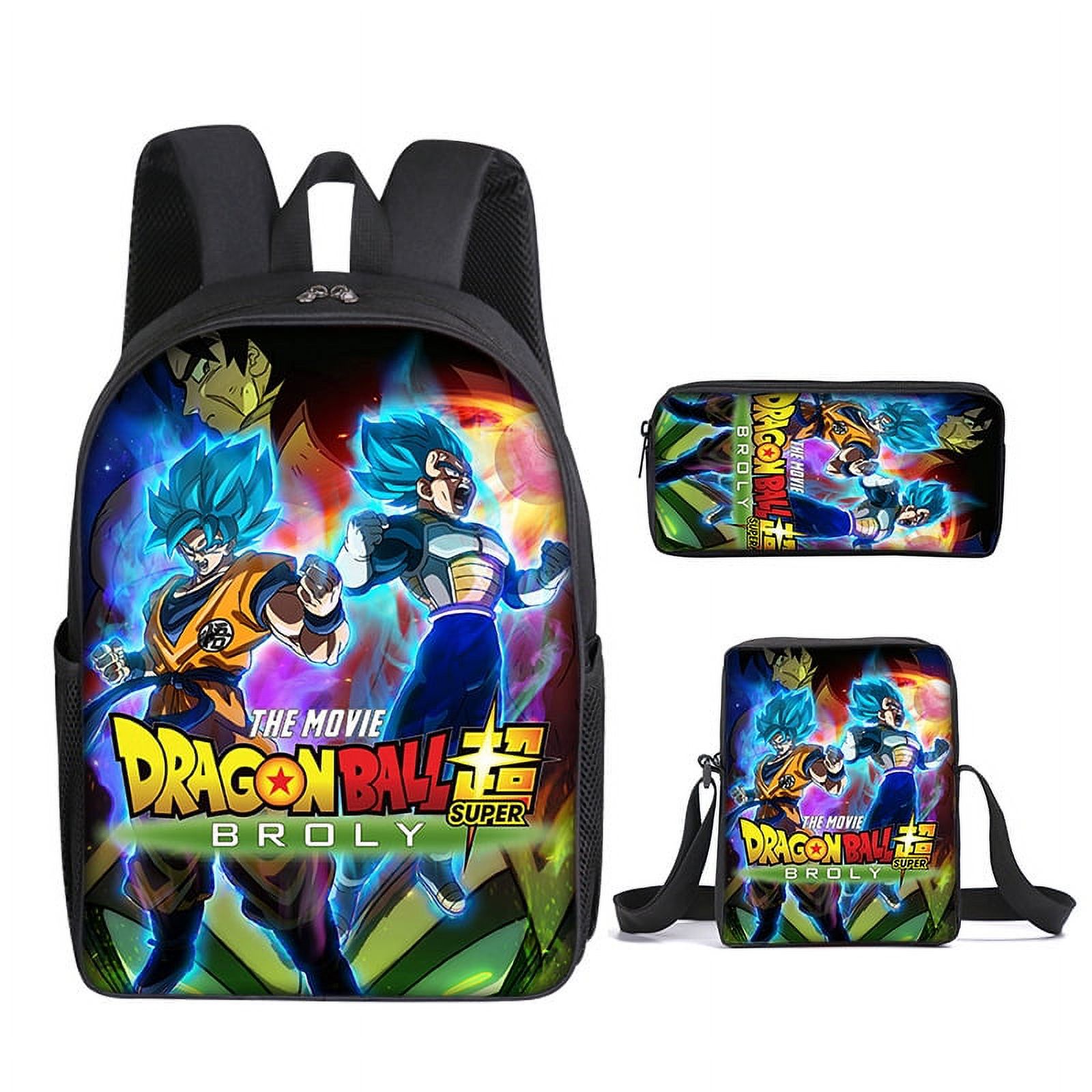 Dragon ball schoolbag school three-piece set cartoon animation backpack ...