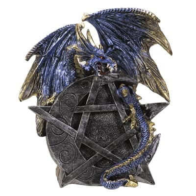 Pacific Giftware Dragon on Pentagram Moon Figurine, 7-inch Height ...