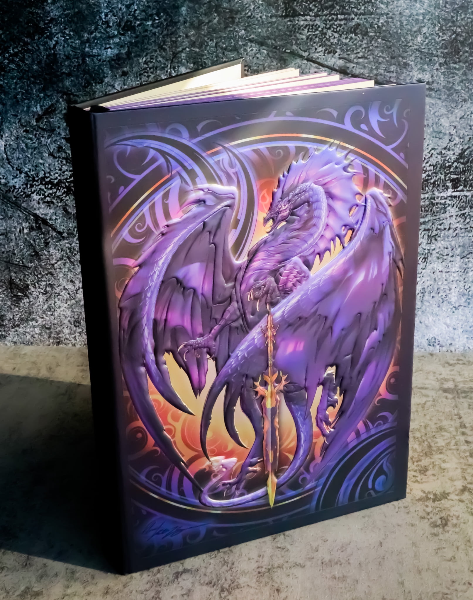 Dragon's Lair Fantasy Nether Blade Purple Dragon Embossed Journal Diary ...