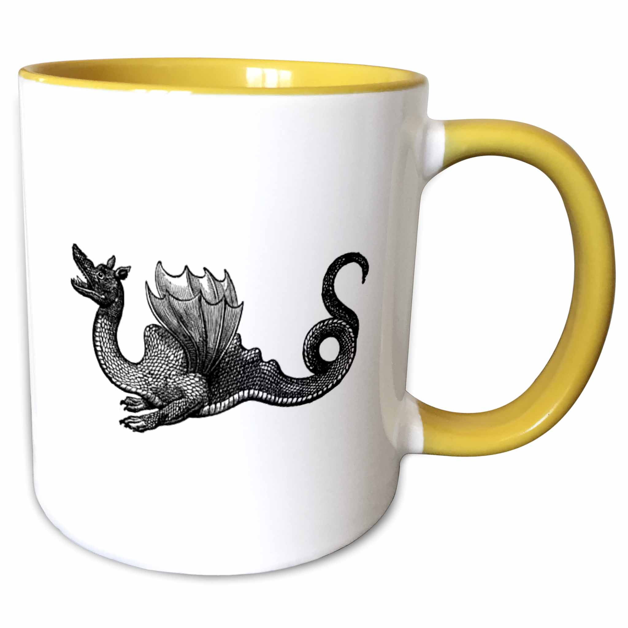 Dragon vintage art - black and white pen and ink drawing - fantasy ...